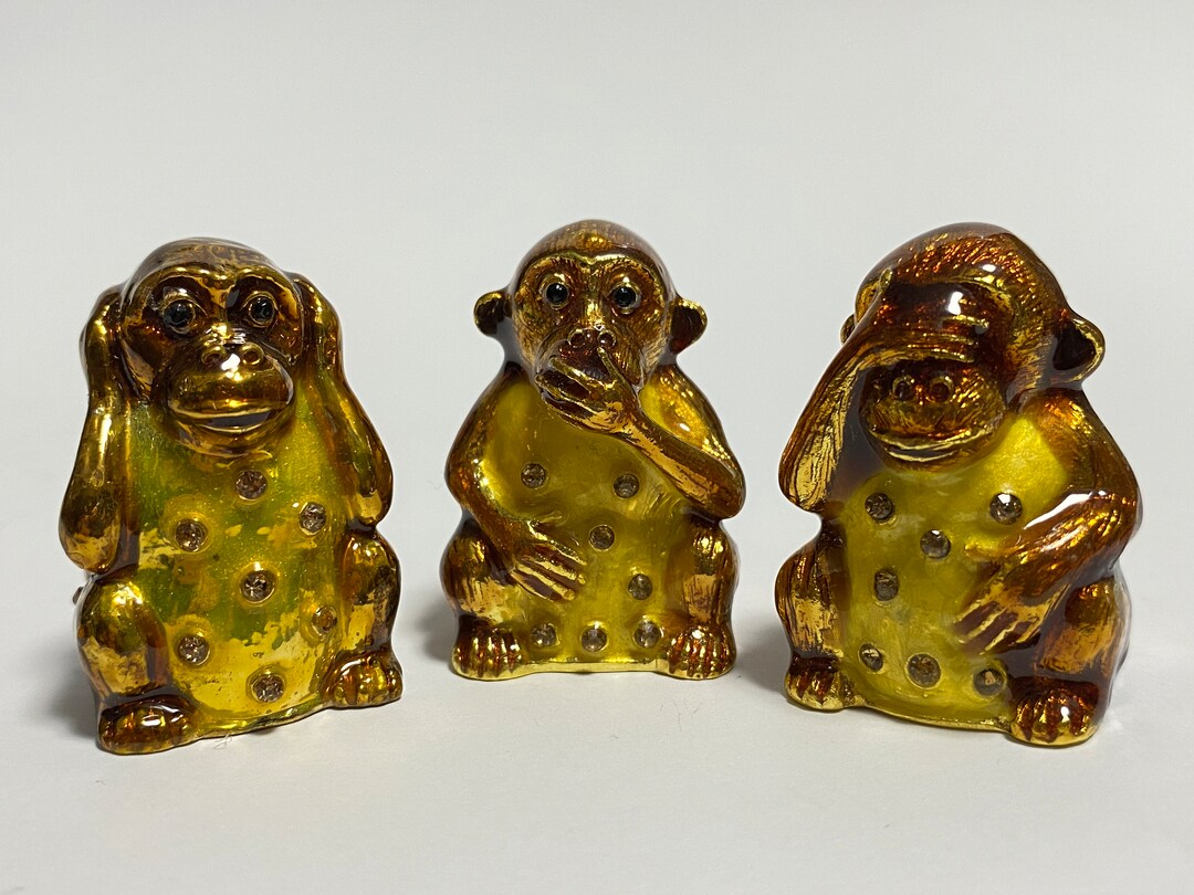 Set of Three Collectible Thimbles, Enameled Metal Thimbles With ...