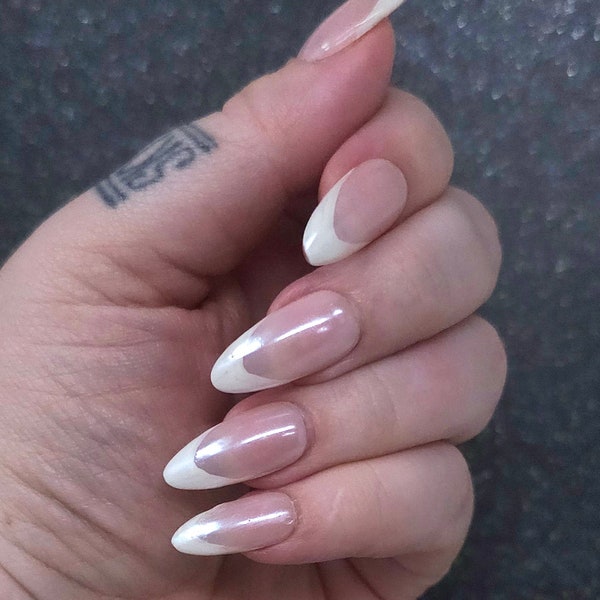 Custom Press Ons French Manicure - Etsy