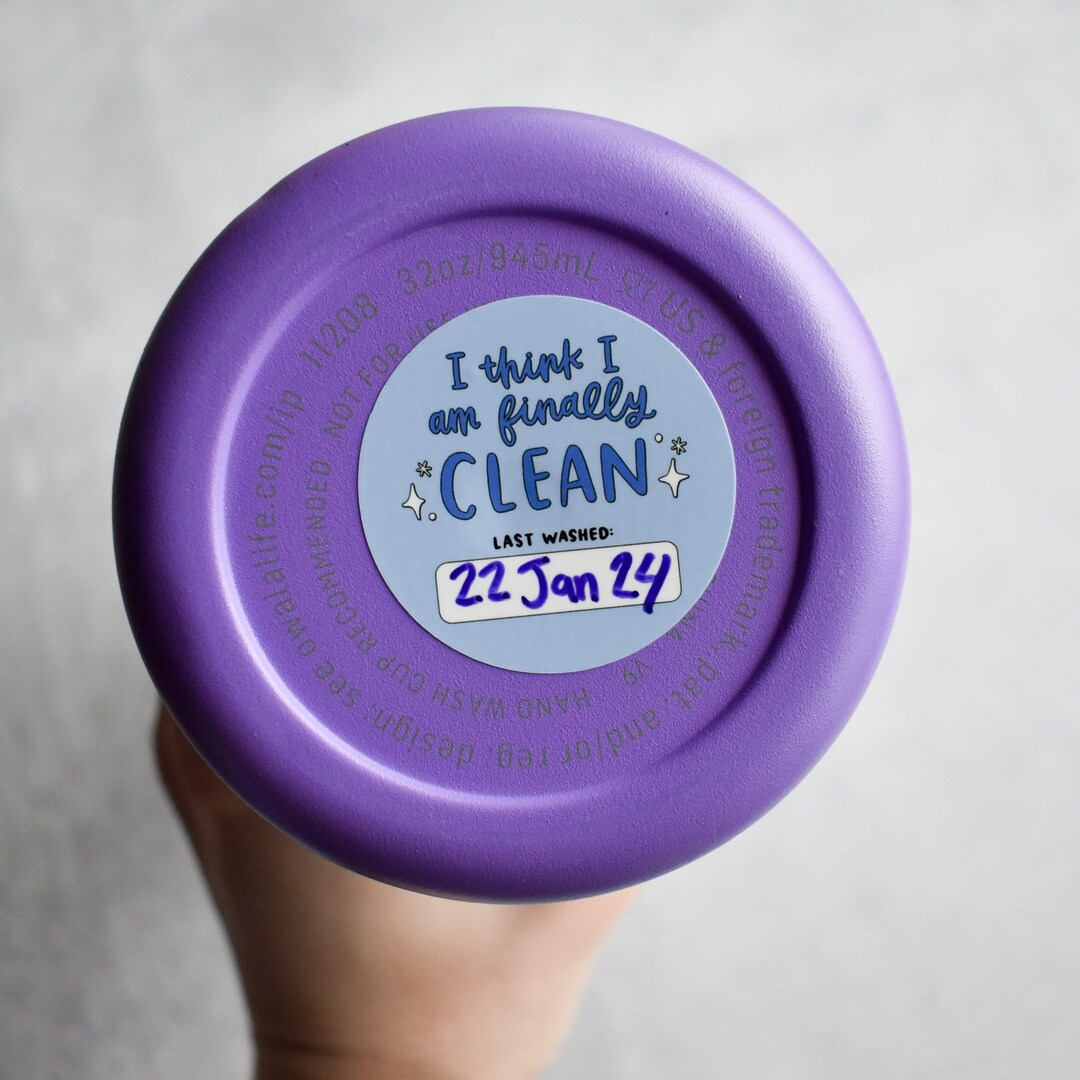 Dry/wet Erase Sticker | I Think I Am Finally Clean Water Bottle Water ...