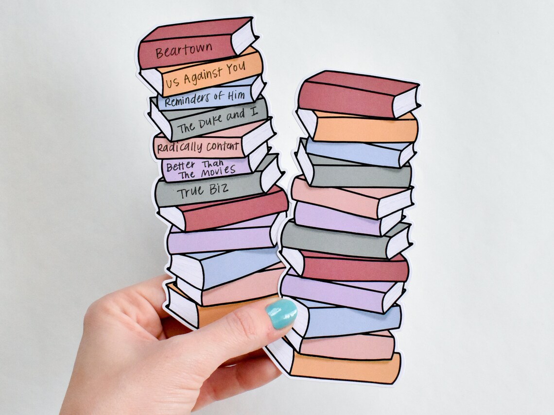 Book Stack Bookmark Book Tracker Bookmark Unique Bookmark - Etsy