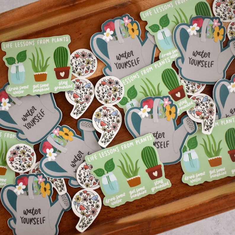 Life Lessons From Plants Sticker - Mental Health Sticker for Water ...