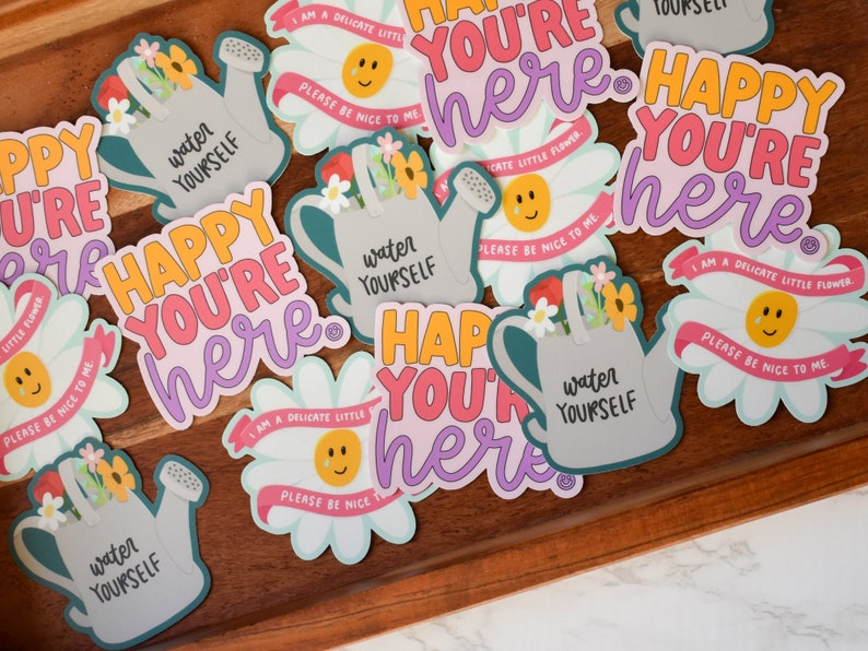 Happy You're Here Sticker Mental Health Sticker for Her - Etsy