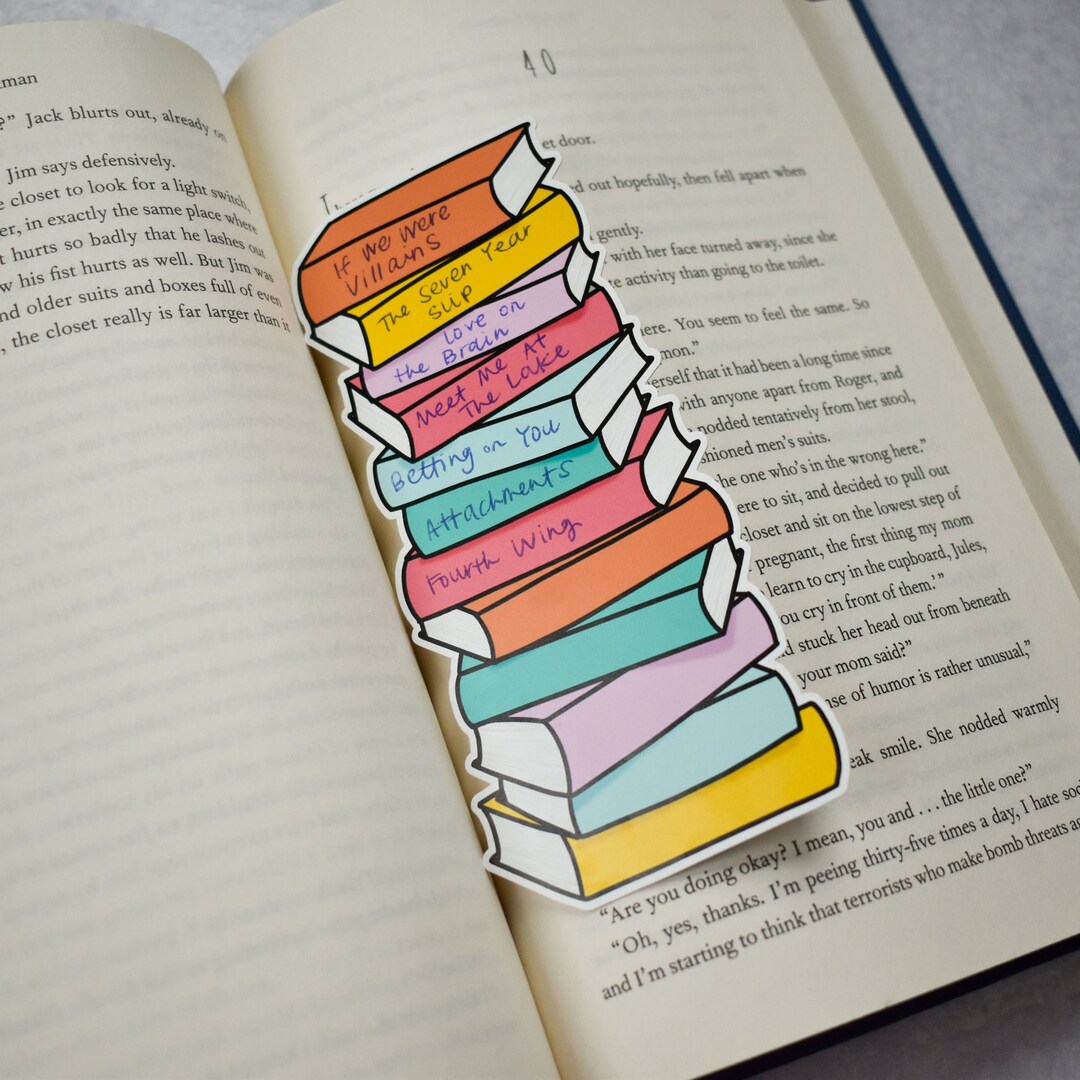 Book Stack STICKER Bookmark Book Tracker Bookmark Yearly Reading ...