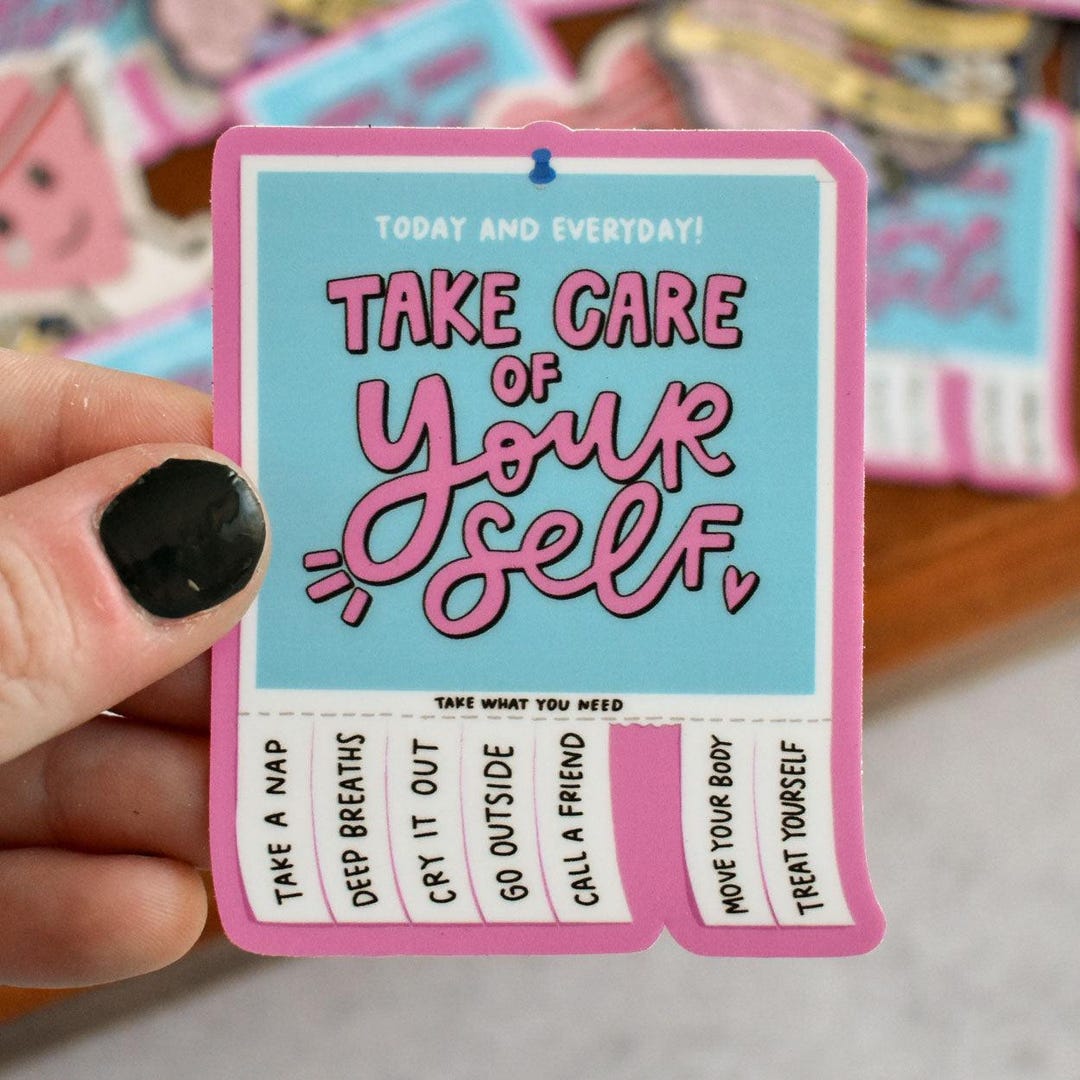 Take Care of Yourself Flyer Sticker | Mental Health Sticker for Laptop ...