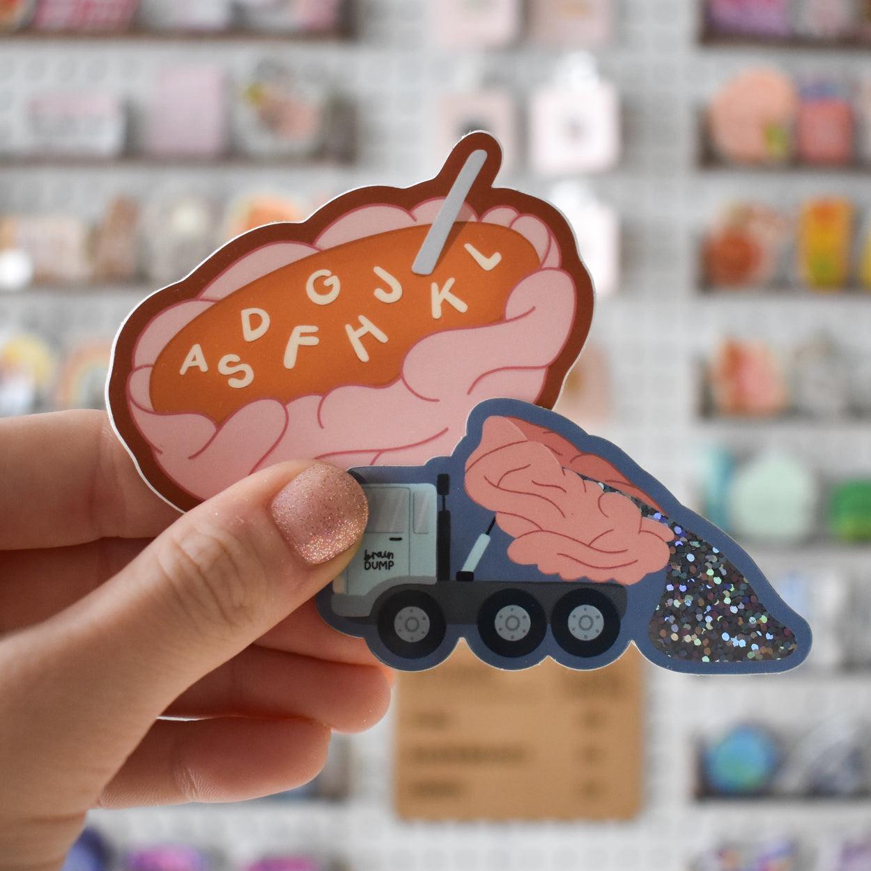 Brain Dump Sticker | Funny Mental Health Vinyl Decal for Laptops and ...