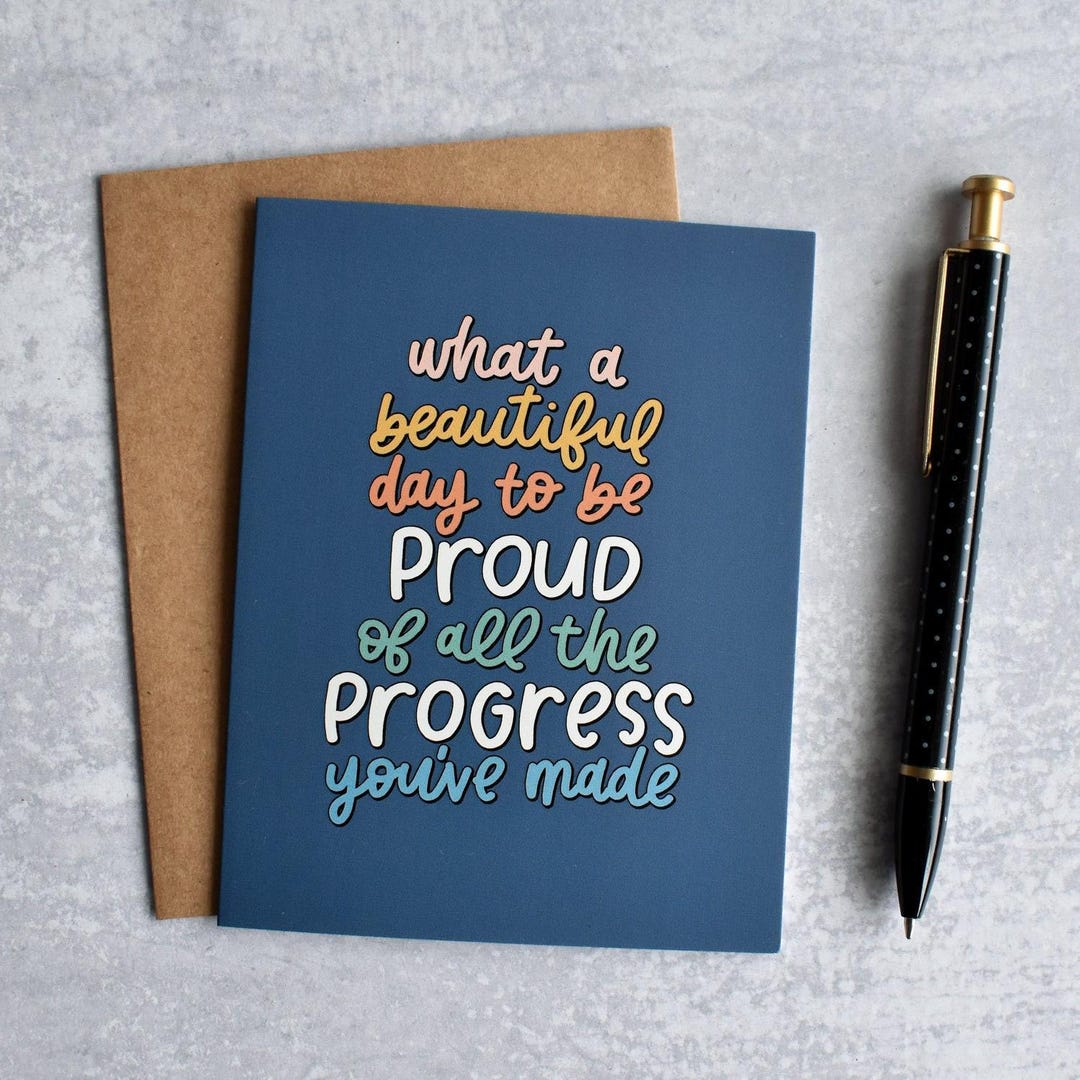 Beautiful Day / Progress Greeting Card | Blank Encouragement Gift for ...