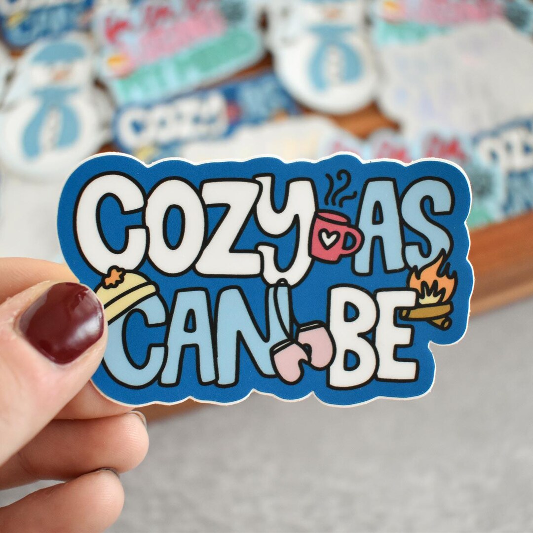 Cozy as Can Be Sticker | Cute Christmas Vinyl Decal for Laptops and ...