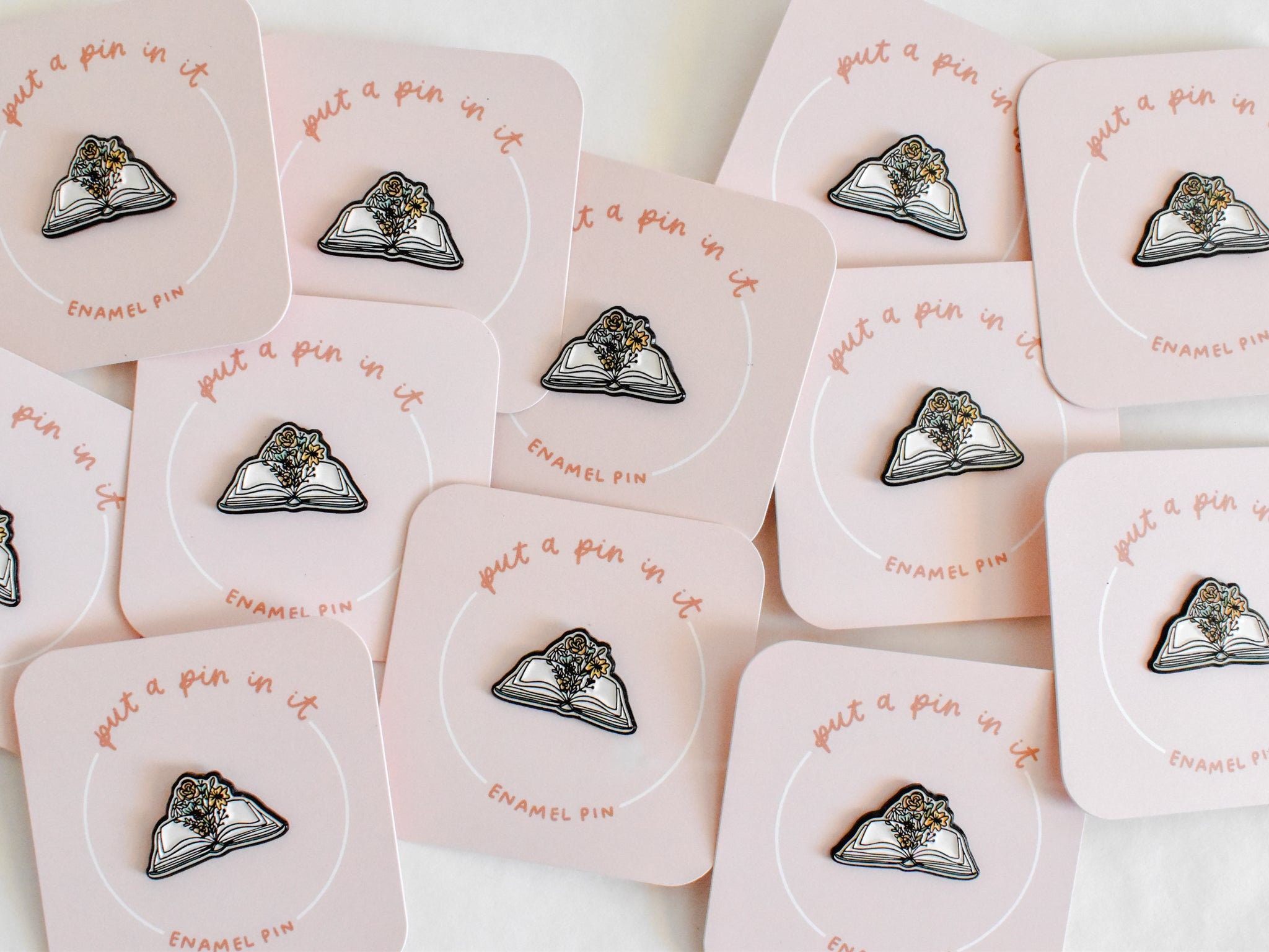 Floral Book Pin Cute Book Enamel Pin Floral Accessories - Etsy