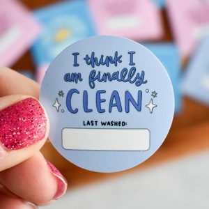 Dry/wet Erase Sticker | I Think I Am Finally Clean Water Bottle Water ...