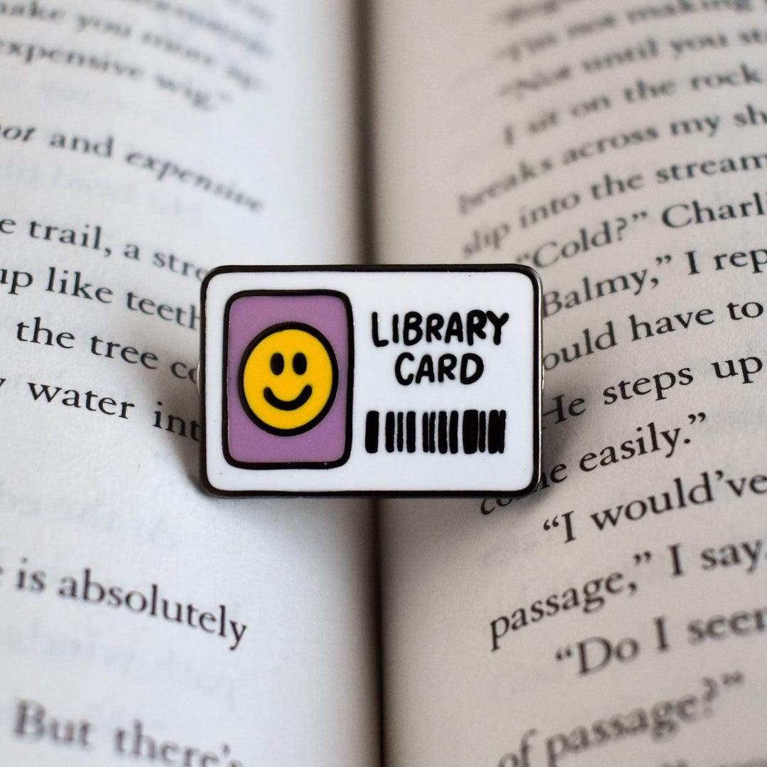 Library Card Pin Book Lover Gift - Bookish Enamel Pins Cute Backpacks ...