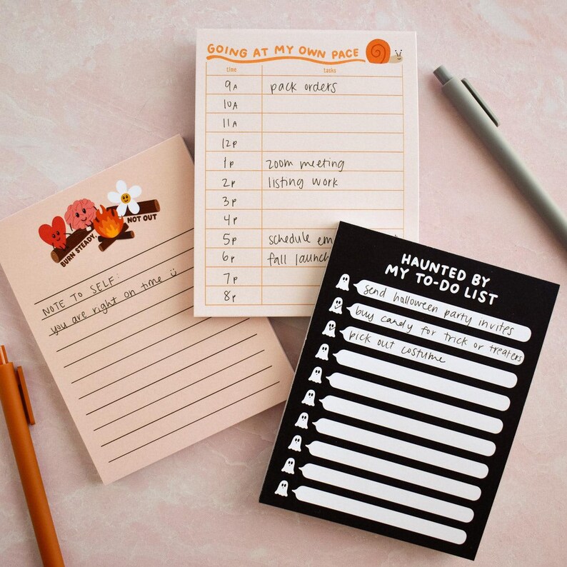 Going at My Own Pace Snail Hourly Notepad | Daily Schedule Memo Pad - Etsy