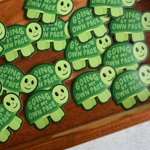 Going at My Own Pace Turtle Sticker | Cute Decal for Laptop and Water ...