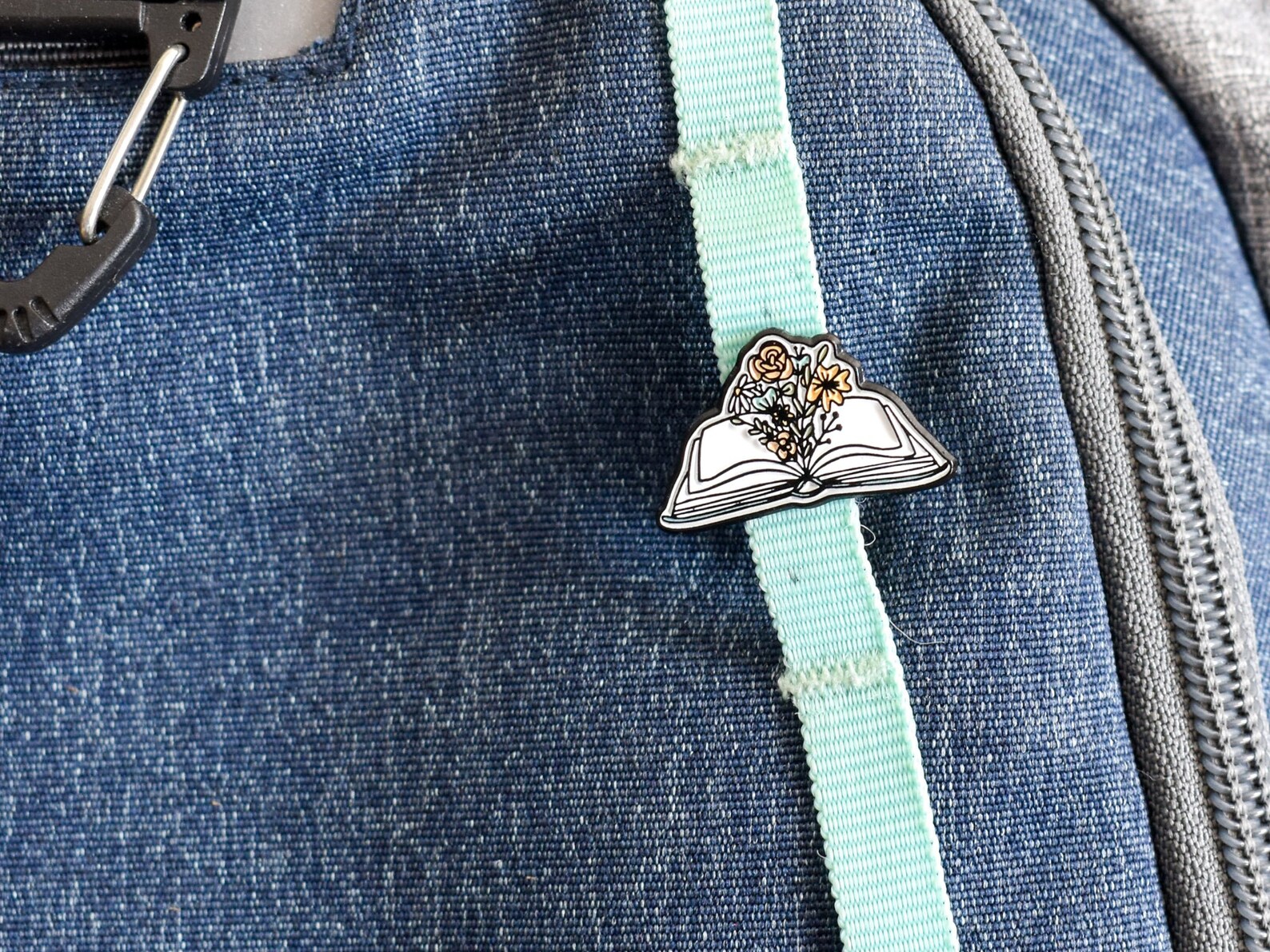 Floral Book Pin Cute Book Enamel Pin Floral Accessories - Etsy