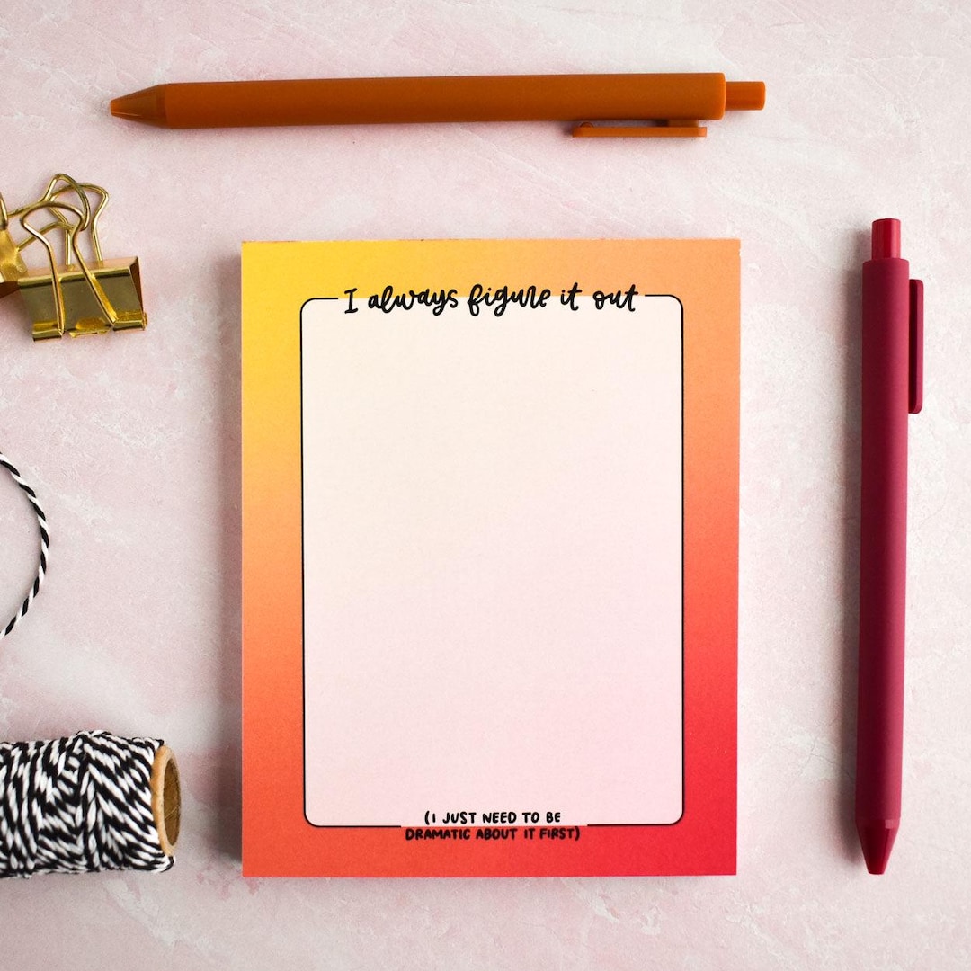 Figure It Out / Dramatic Notepad | Funny Blank Memo Pad for Her - Etsy