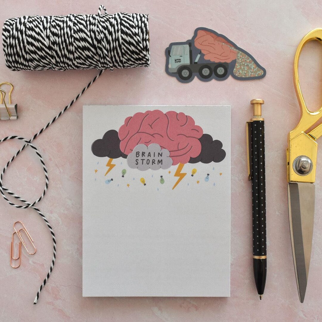 Brain Storm Notepad Funny Brain Dump Stationery - Therapist Notepad for ...