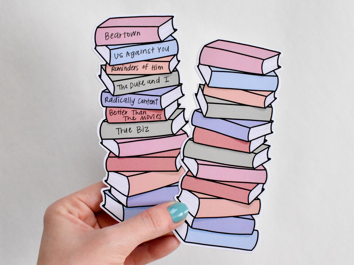 Book Stack Bookmark Book Tracker Bookmark Unique Bookmark - Etsy