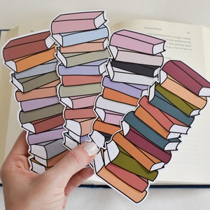 Book Stack Bookmark Book Tracker Bookmark Unique Bookmark - Etsy