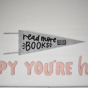 Read More Books Pennant Flag Cute Classroom Reading Decor Gift for Book ...