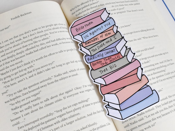 Book Stack Bookmark Book Tracker Bookmark Unique Bookmark - Etsy