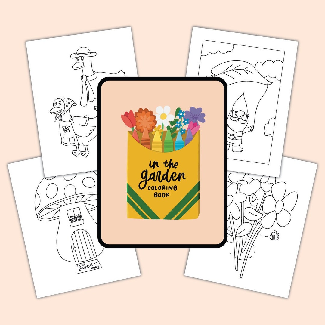 Floral and Garden Critters Coloring Book - Easy Pages for Kids & Adults ...