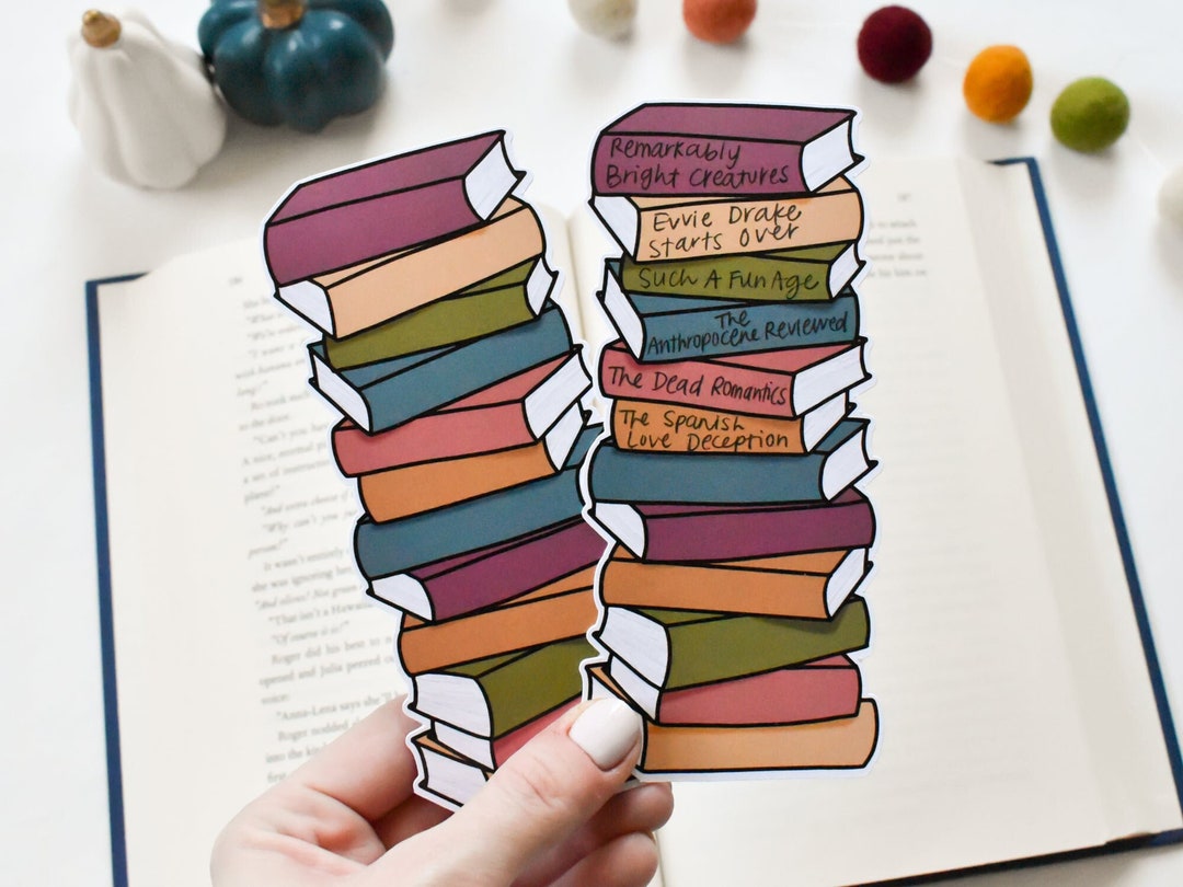 Book Stack Bookmark | Book Tracker Bookmark | Unique Bookmark for Book ...