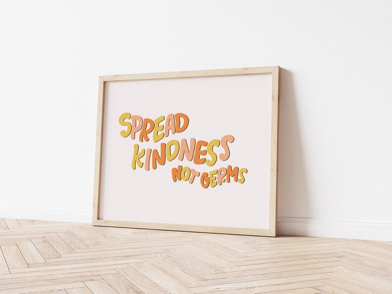 Spread Kindness Not Germs Classroom Poster Classroom | Etsy