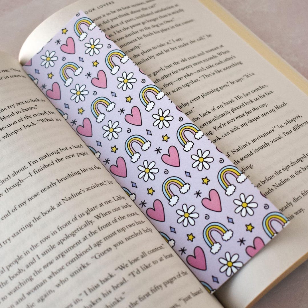 Rainbow Pattern Bookmark | Double-sided Print With Spring Floral ...