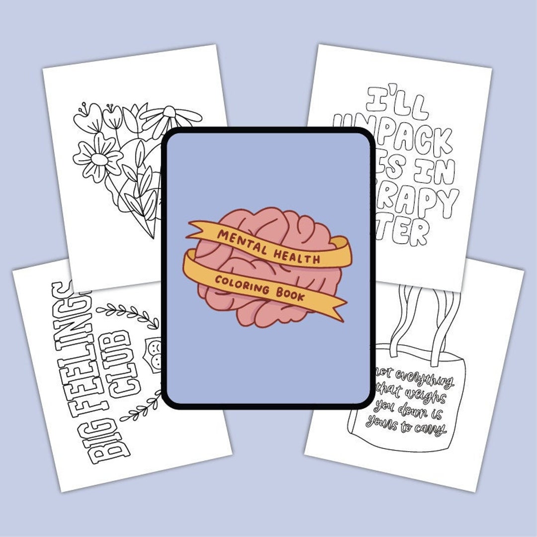 Digital Mental Health Coloring Book by Kynyoubelieveit - Anxiety ...