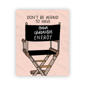 Main Character Energy Art Print Cute Wall Decor for Gallery | Etsy