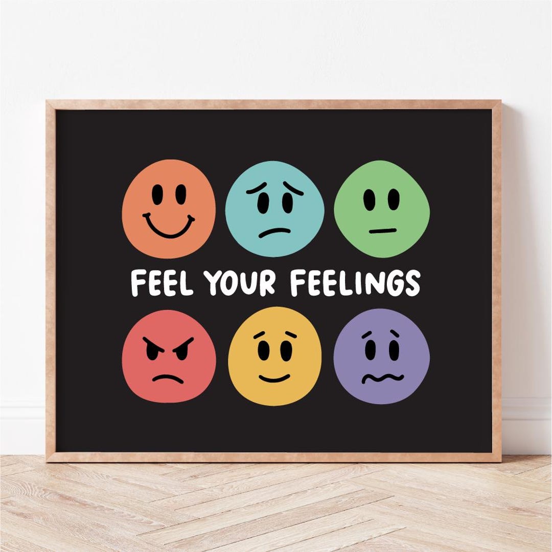 Feel Your Feelings Print | Colorful Wall Decor for Office, Classroom ...