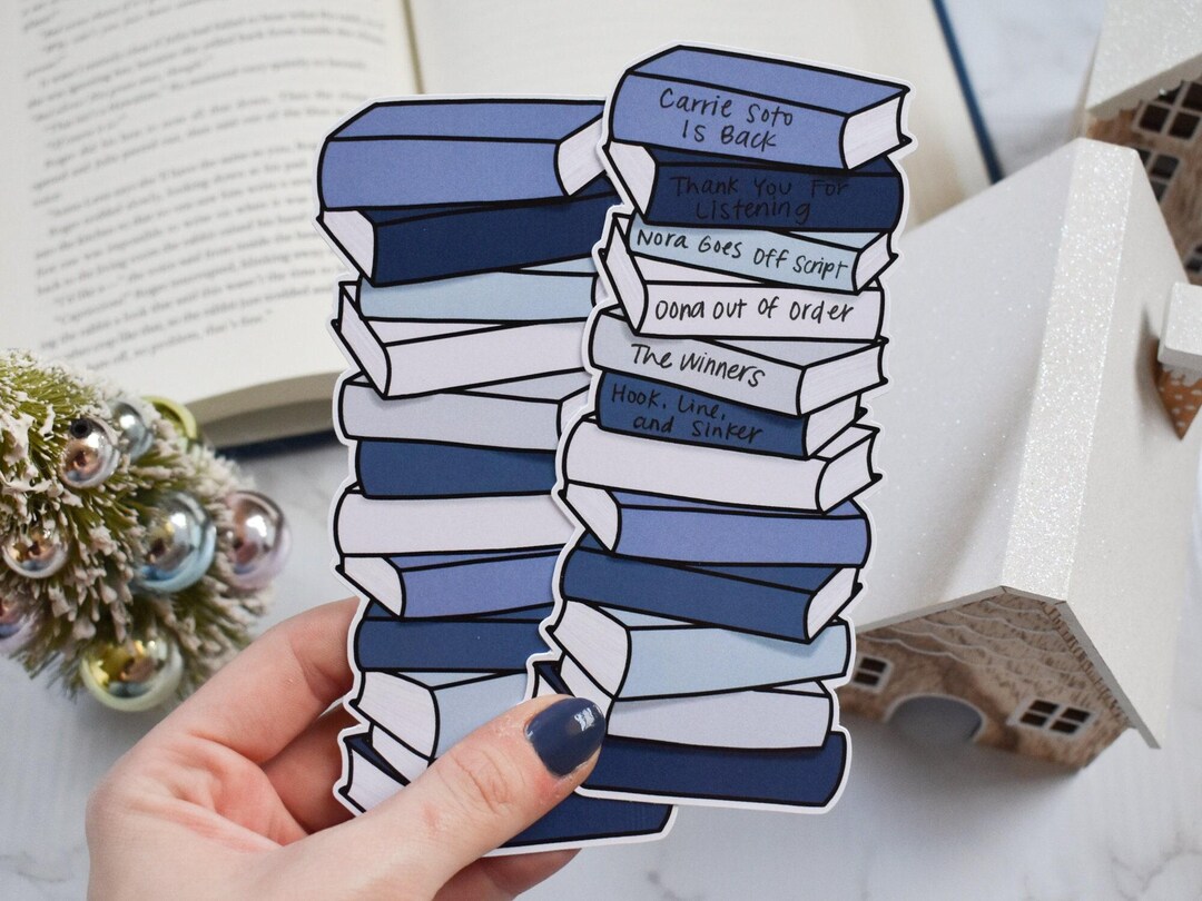 Winter Reading Tracker Book Stack Bookmark | Track up to 12 Books - Etsy