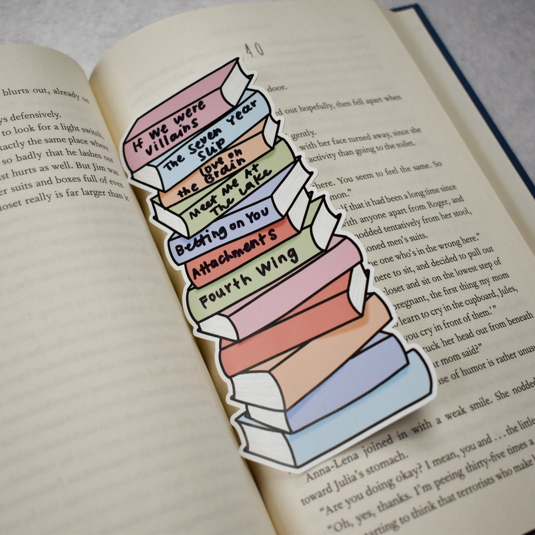 Book Stack STICKER Bookmark Book Tracker Bookmark Yearly Reading ...