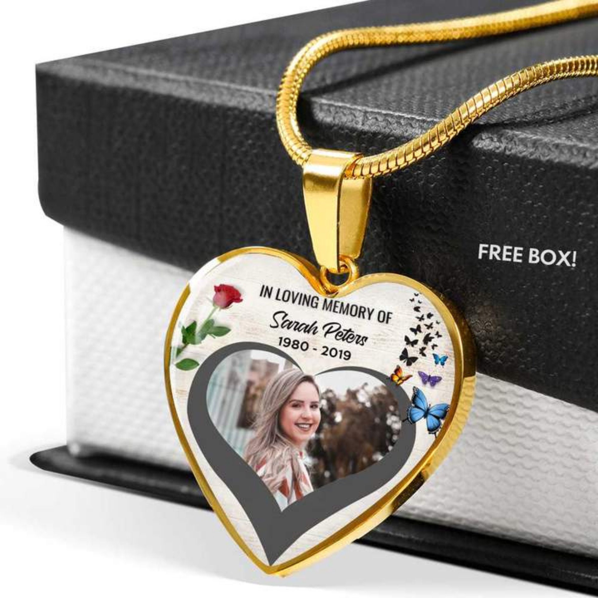 Personalized Memorial Necklace Photo Memorial Necklace in - Etsy