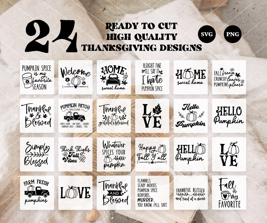 Fall Bundle Svg, Thanksgiving Bundle SVG, Autumn Thanksgiving Cut File ...