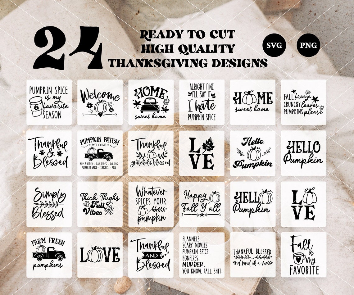 Fall Bundle Svg Thanksgiving Bundle SVG Autumn Thanksgiving - Etsy