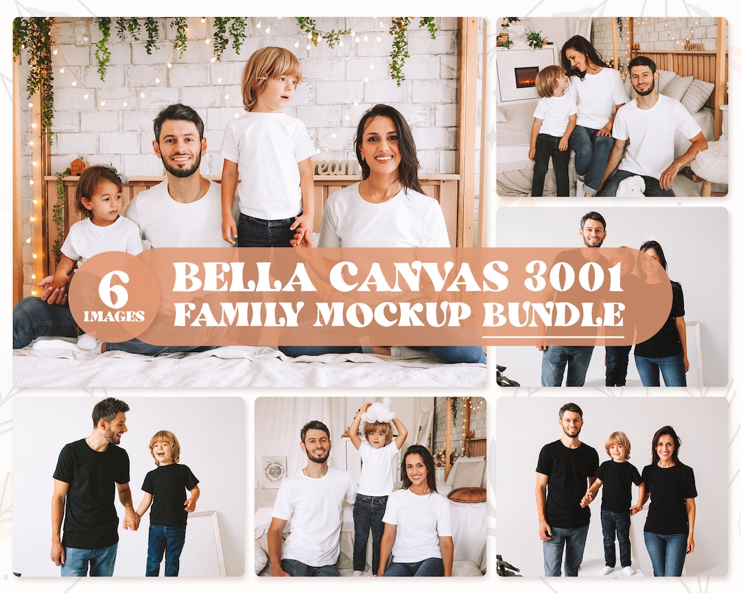 Bella Canvas 3001 Family Tshirt Mockup Model Bundle, Bella Canvas Mock, Family Tshirt Mock, 3001 ...