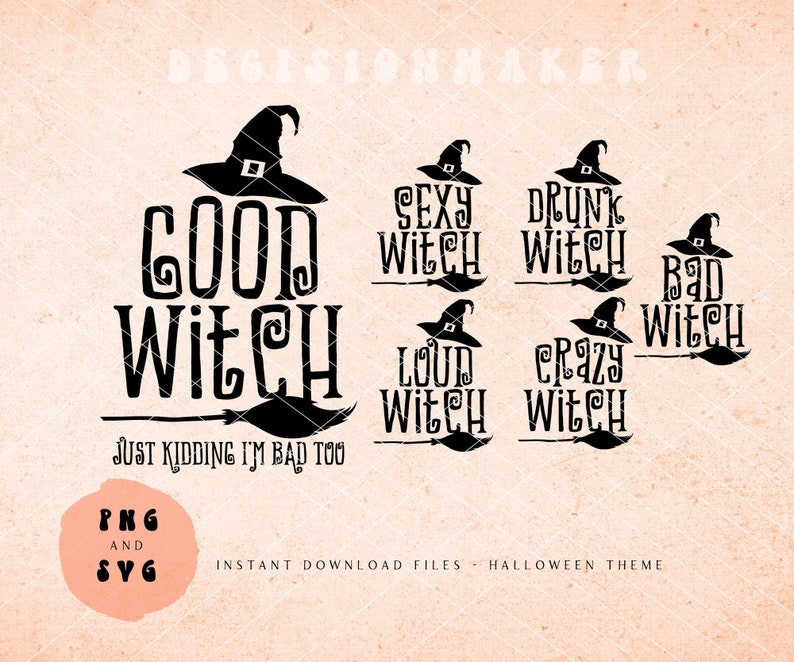 Good Witch SVG Bad Witch SVG Halloween SVG Bundle Birthday - Etsy