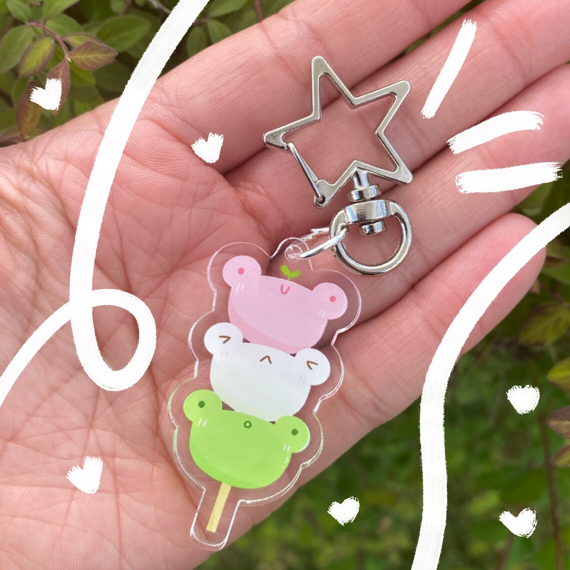 Cute Frog Dango Acrylic Keychain Kawaii Frog Keychain Dango | Etsy