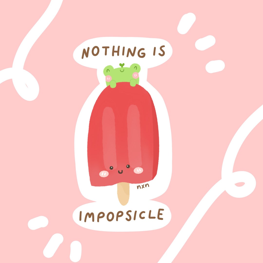Motivational Frog Vinyl Sticker Puns Frog Popsicle Food - Etsy