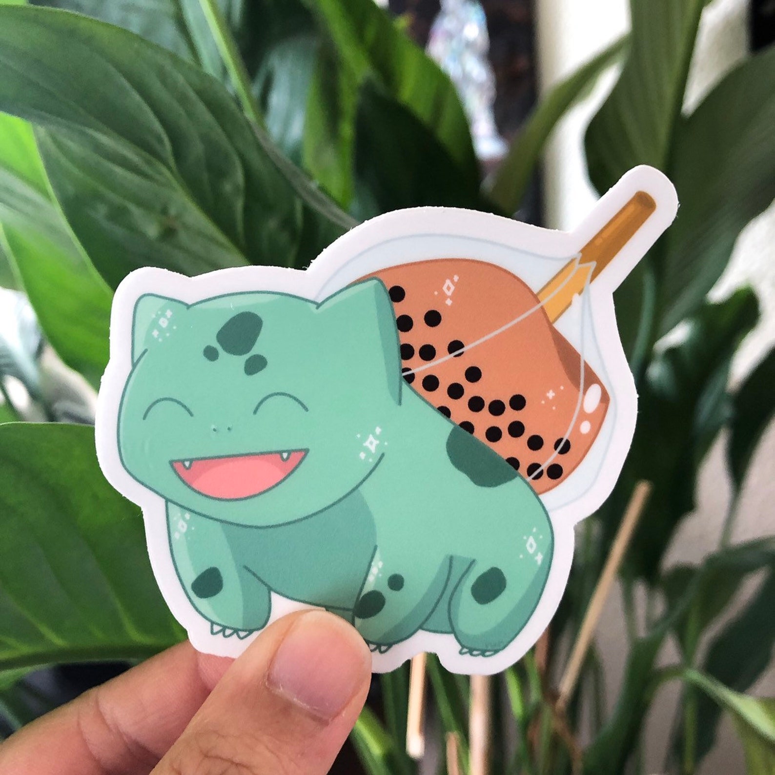 Bobasaur boba bulbsaur Vinyl Sticker Laptop sticker | Etsy