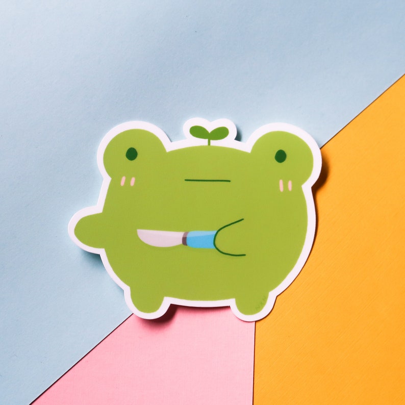 Froggo With the Stabbo Cute Frog With Knife Vinyl Die Cut - Etsy