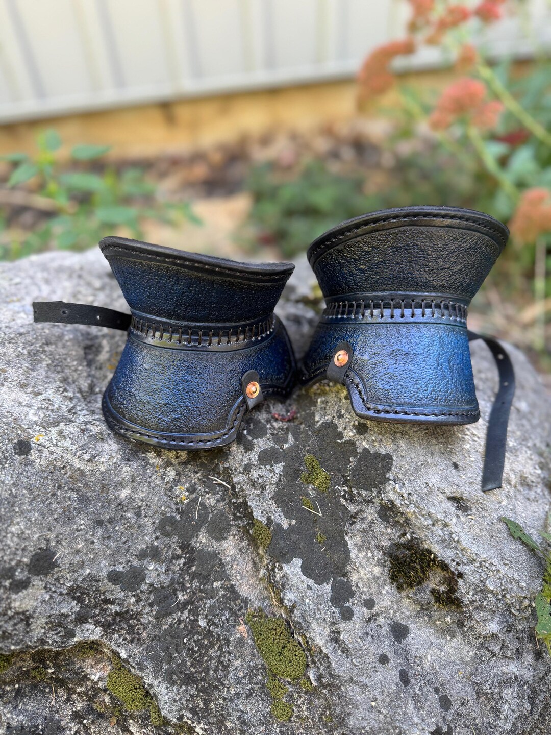 Leather Demi Gauntlets Smokey Blue Viking Celtic Armor - Etsy