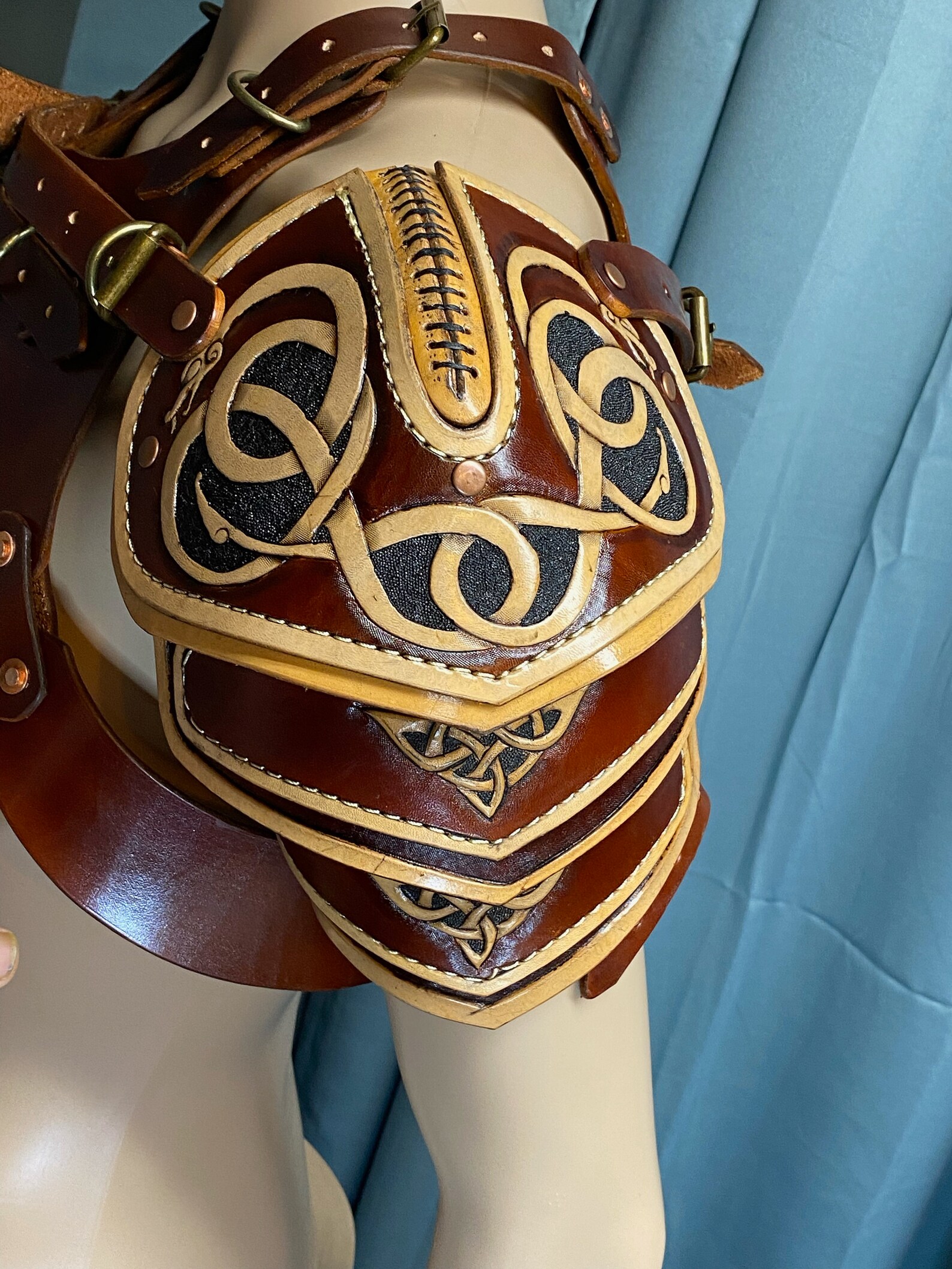 Leathet Pauldrons and Harness Viking Celtic | Etsy