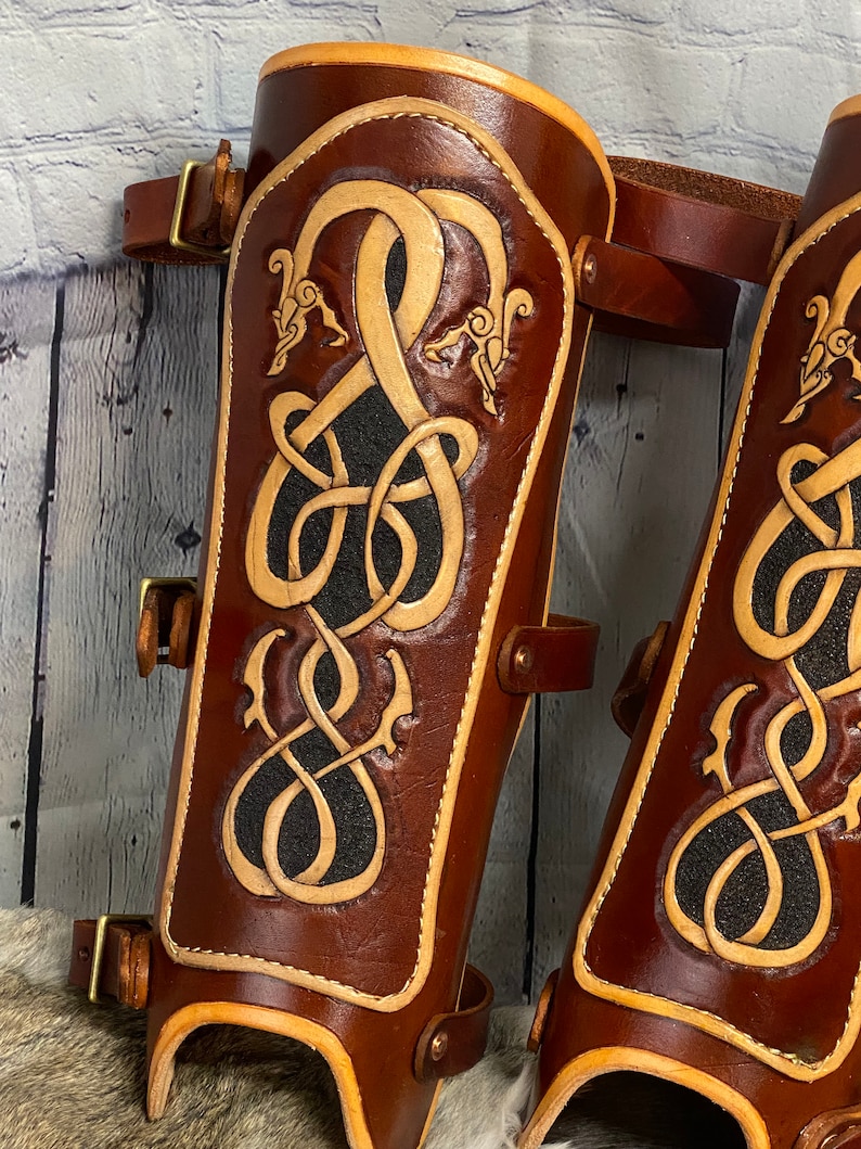 Leather Leg Shin Armor Guards Vikign/celtic Renaissance Roleplay LARP ...