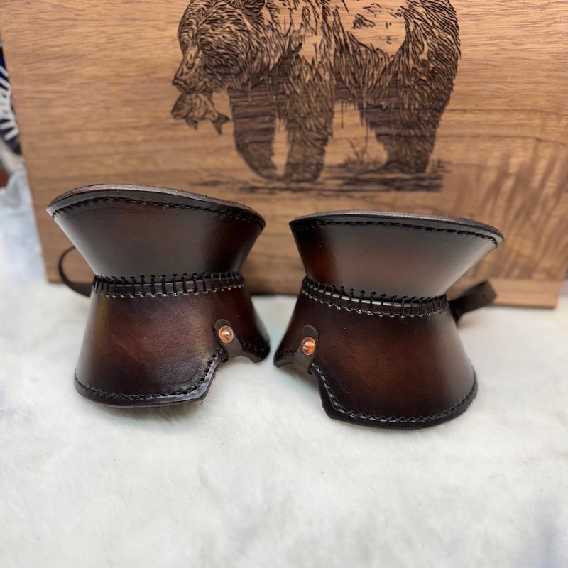 Dark Brown Leather Gauntlets - Etsy