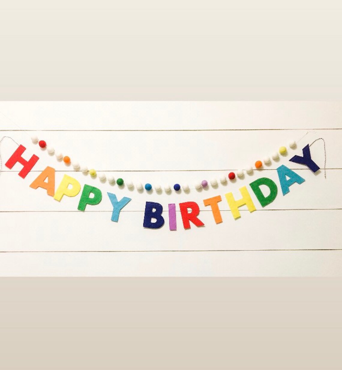 Stiffened Felt Happy Birthday Garland: 5.5-6 feet long with | Etsy