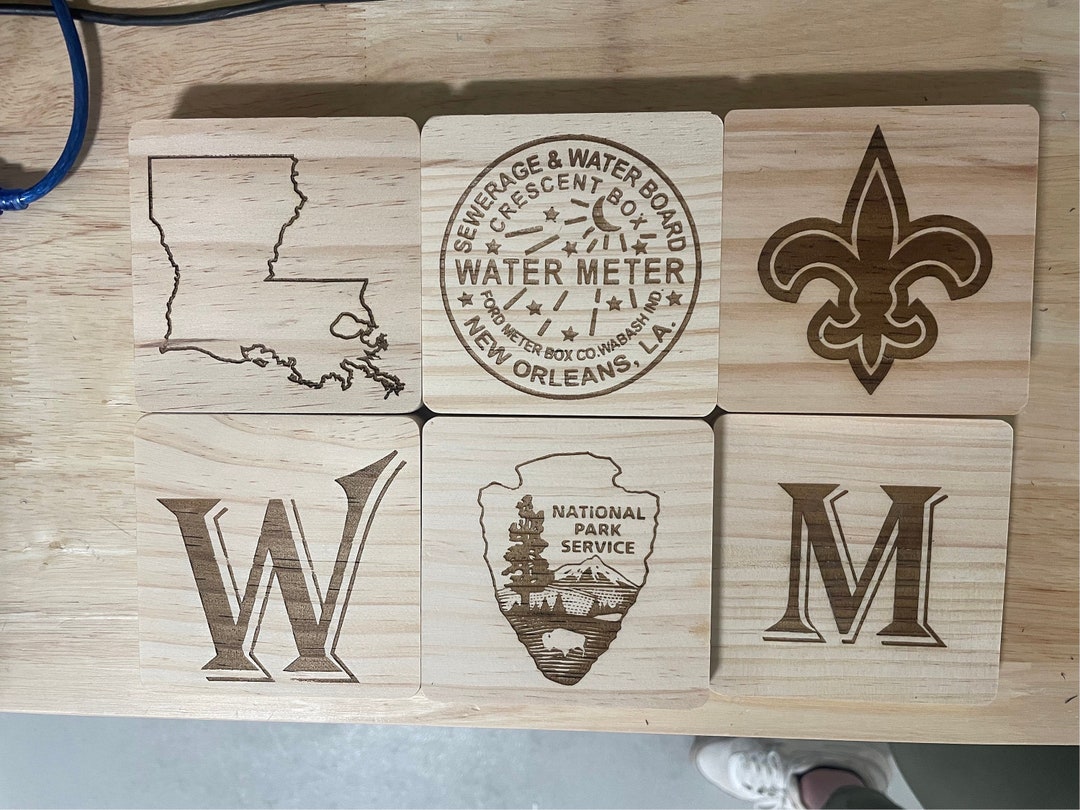 Laser Engraved Wood Coasters - Etsy