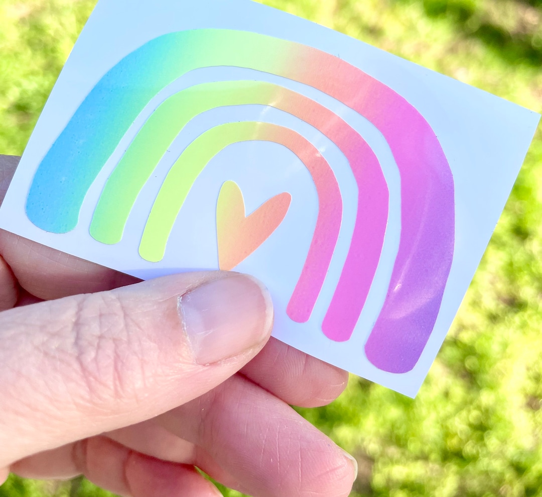 Free Shipping - Pastel Neon Rainbow Decal, Rainbow Sticker, Vinyl ...