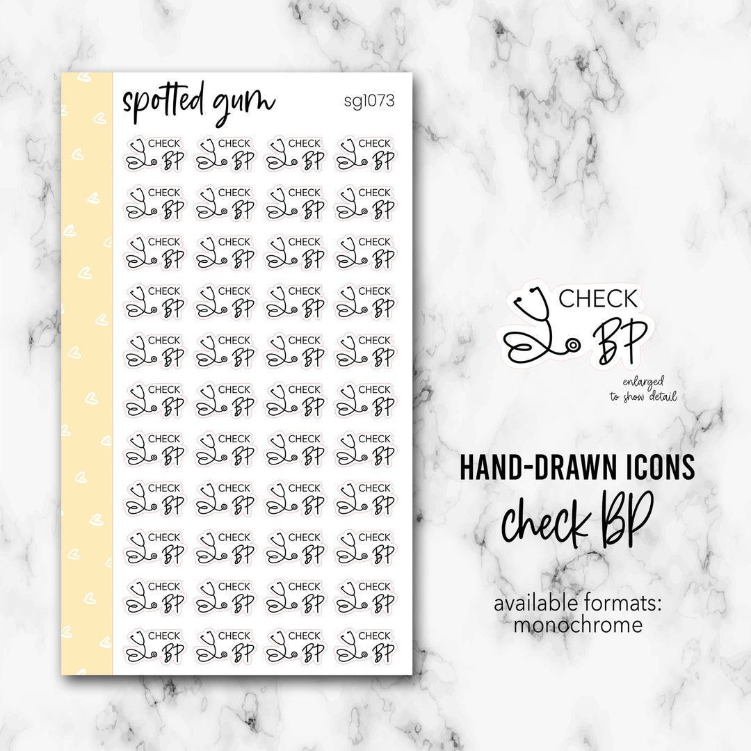 SG1073 - Blood Pressure Scripts, Check BP Functional Stickers - Etsy