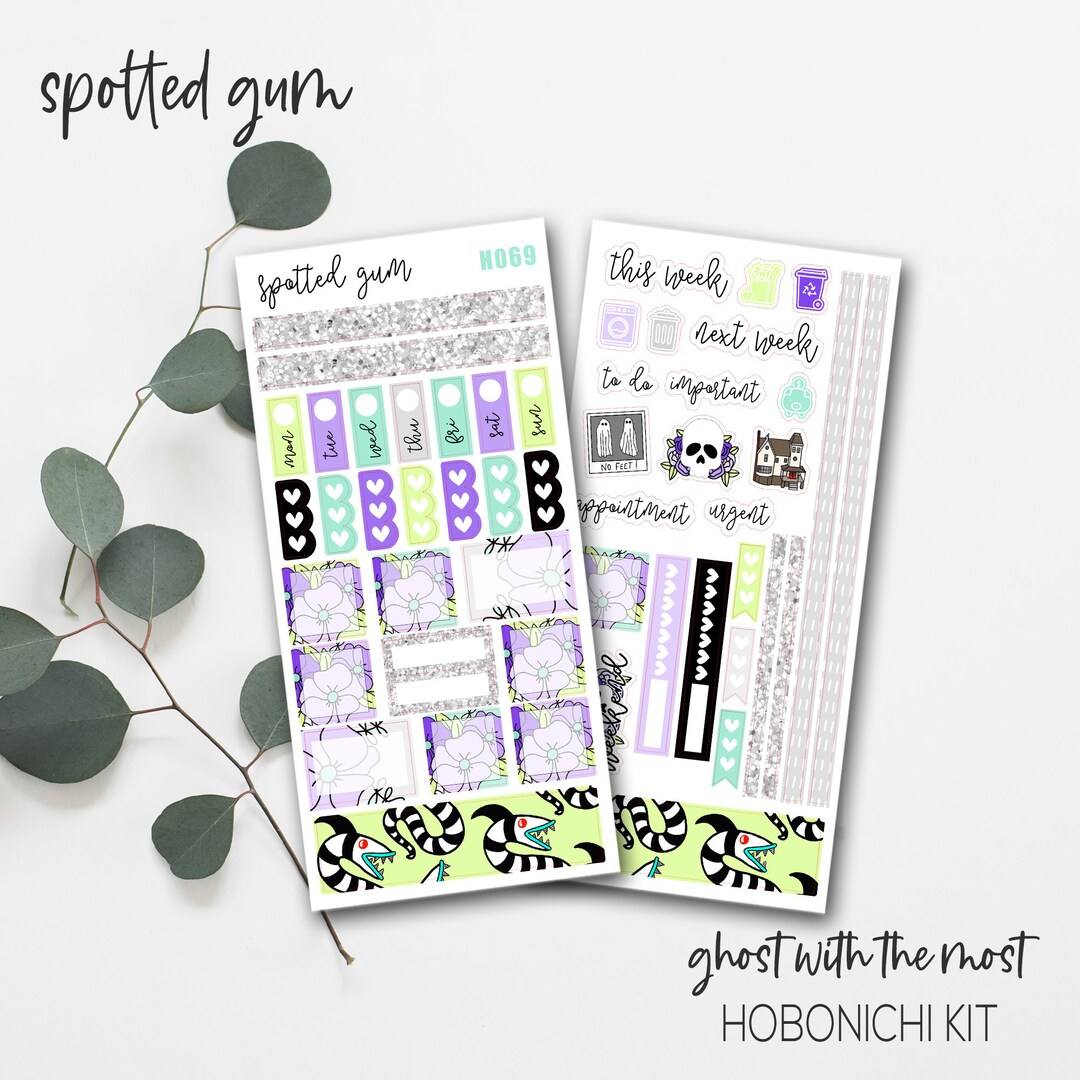 H069, Ghost With the Most, Hobonichi Weeks Stickers, Ghost, Skulls ...
